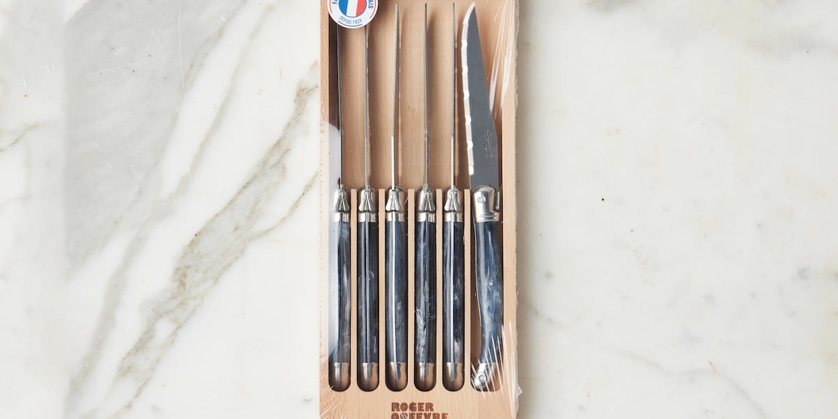The Original French Laguiole Steak Knives, Set of 6, Wood Drawer Box ...