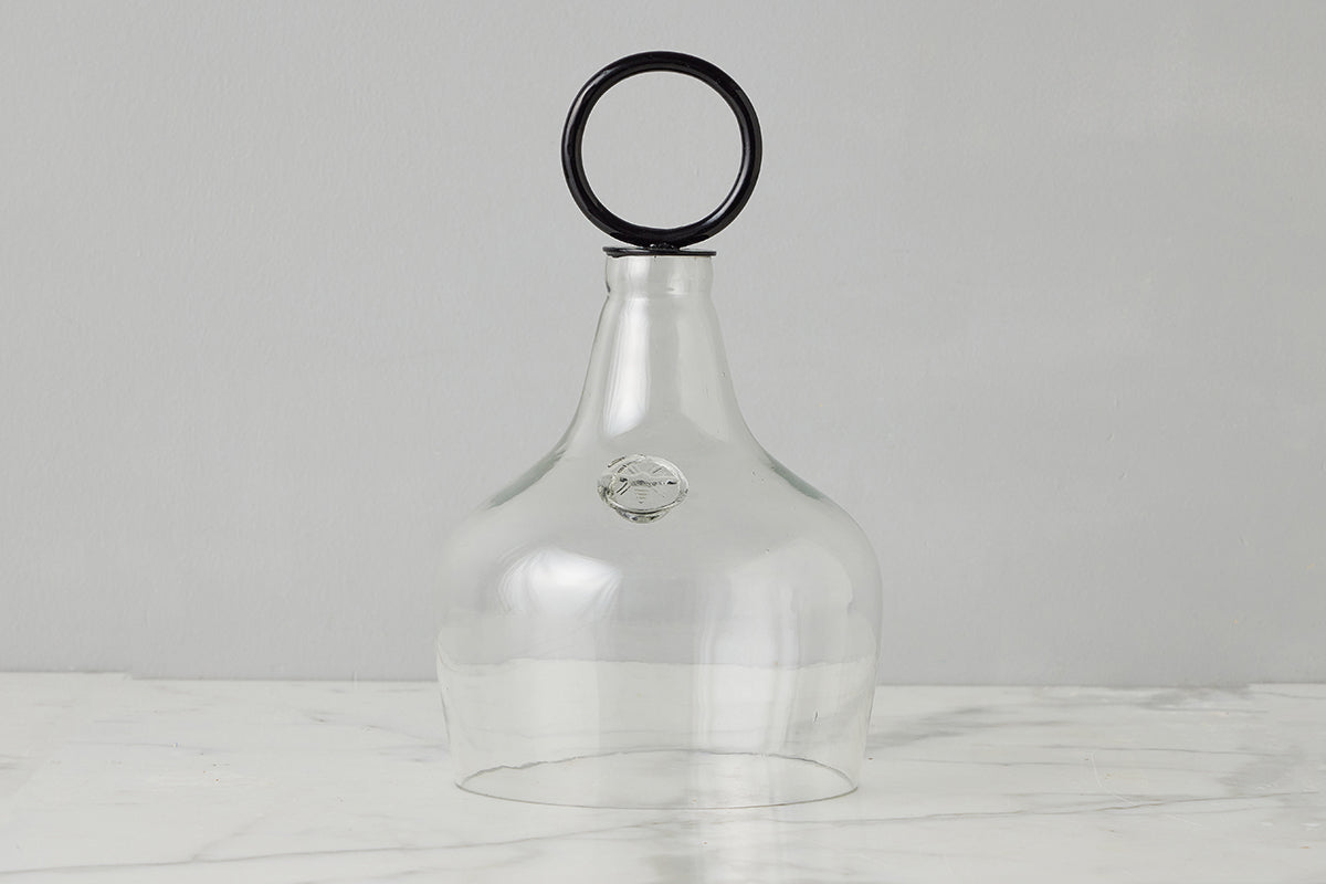 Glass Cloche Food Cover, Black Ring Handle, Small — etúHOME