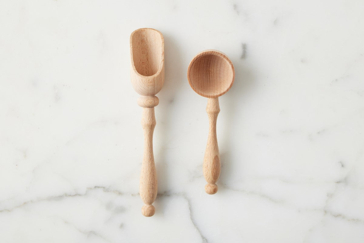 Parisian Salt & Sugar Spoon Set, Beechwood — etúHOME